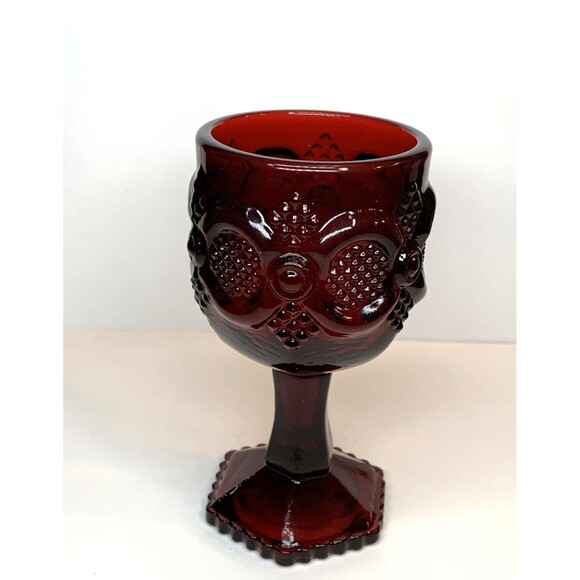 Avon | Accents | Avon Ruby Red Glass Wine Goblet Candle Holder Cape Cod ...